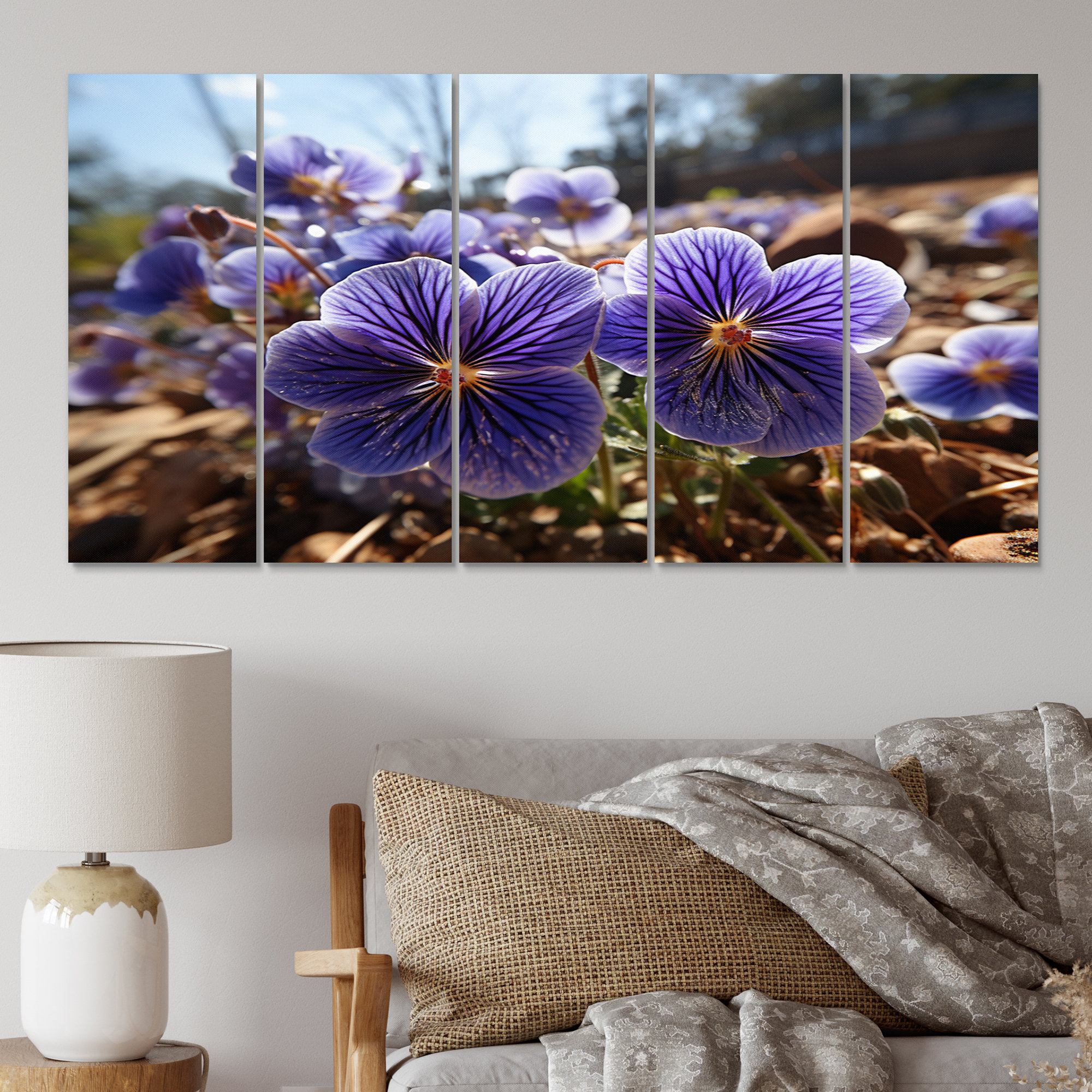 Latitude Run® Vibrant Violets Field Photo I - Floral Metal Wall Decor Set | Wayfair